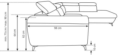 Čalouněná rohová sedací souprava Mona Orientace: Levá, Vyberte barvu látky: element 12
