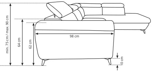 Čalouněná rohová sedací souprava Mona Orientace: Levá, Vyberte barvu látky: element 16