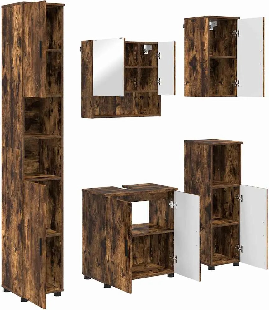 Sada koupelnového nábytku 5 ks Kouřový dub 61 x 35 x 64 cm 3392988