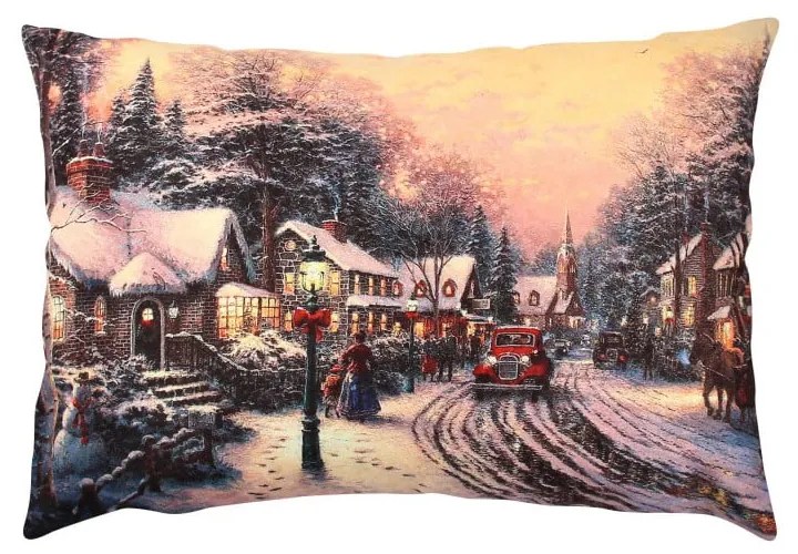 Polštář Christmas Road In A Village, 43 x 48 cm