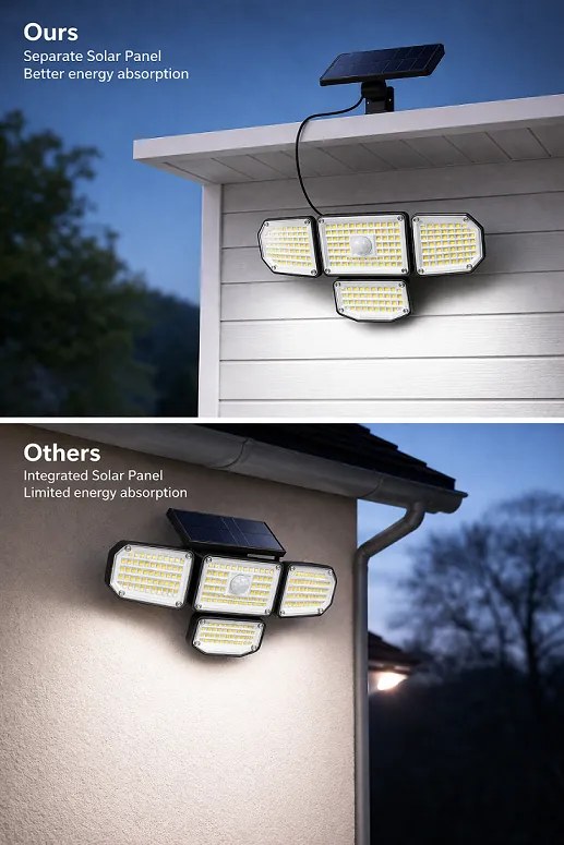 Venkovní solární nástěnné LED osvětlení PIR čidlo,Immax CLOVER-2 s externím panelem, 5W