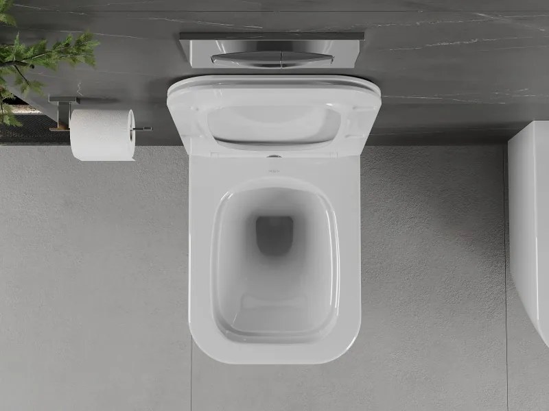 Mexen Madox WC mísa Rimless se zpomalovacím sedátkem slim, duroplast, bílý lesk - 30154000
