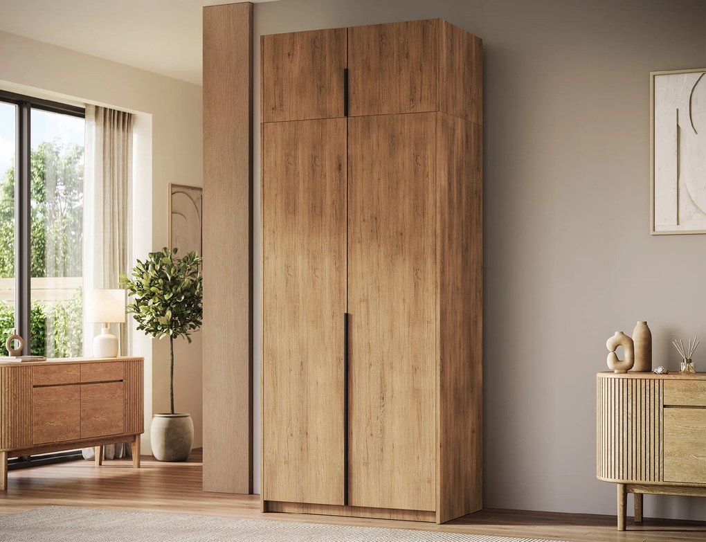 ADRK Furniture Bregma II s nástavcem Skříň s otočnými dveřmi ADRK-W-BREG-100-AB