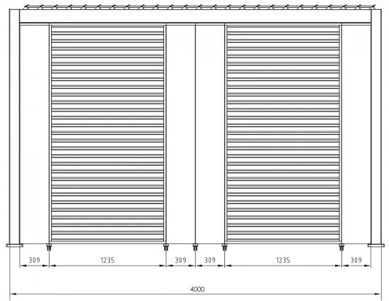 BIZZOTTO Světlá hliníková pergola s uzavíracími lamelami OCEAN 3x4 m 0795788