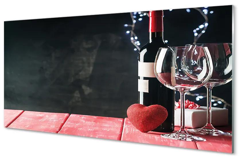 akrylový obraz Heart of glass sklenice na víno 140x70 cm