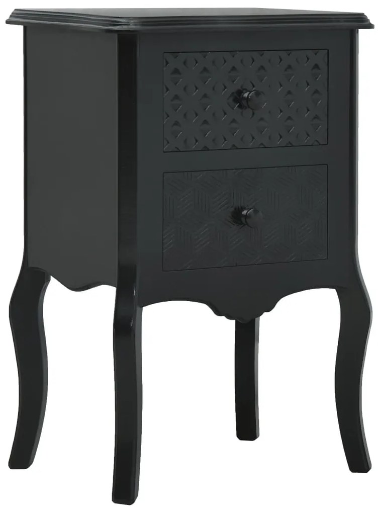 Noční stolek - MDF - černý | 43x32x65 cm