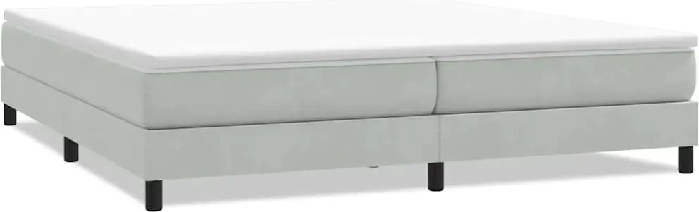 Postel Box Spring bez matrace světle šedá 200x220 cm samet 3315891