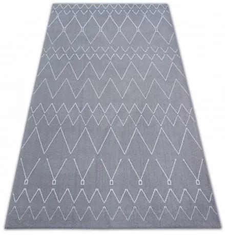 koberec SENSE Micro 81249 CIKCAK ETHNO stříbrný/bílá velikost 200x290 cm | krásné koberce cz