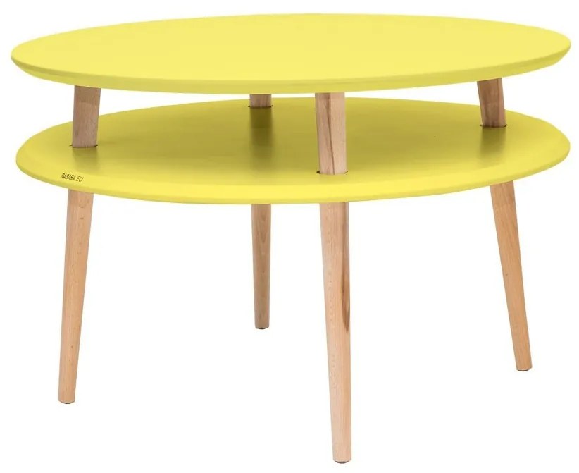 Ragaba Konferenční stolek Iram Big, 70x70x45 cm, žlutá/přírodní