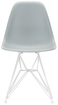 Eames Plastic Chair DSR bíle lakovaná šedá bílé na tvrdou podlahu Vitra