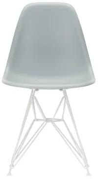 Eames Plastic Chair DSR bíle lakovaná šedá černé na tvrdou podlahu Vitra