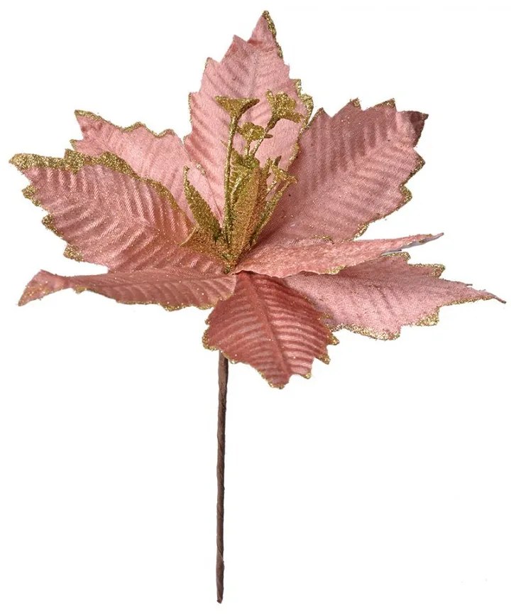 Růžová umělá květina zápich vánoční hvězda Poinsettia - Ø 24*27 cm