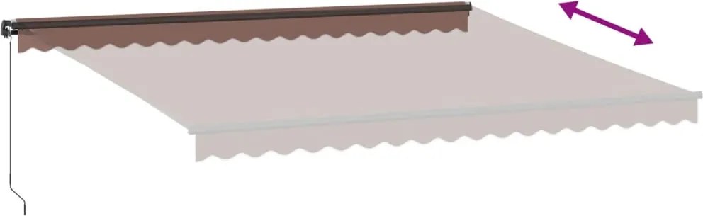Ručně zatahovací markýza s LED světly hnědá 450 x 350 cm 3215408