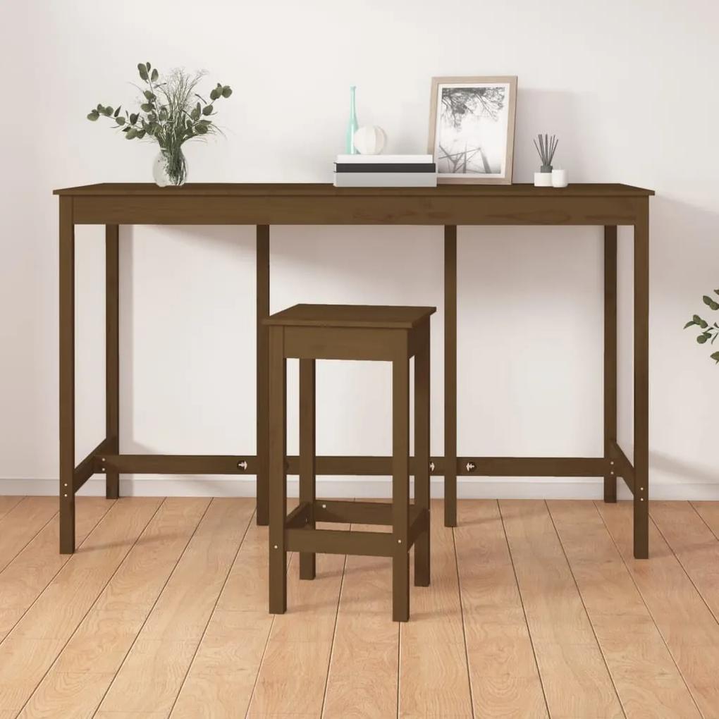 Barový stolek medově hnědý 180x80x110 cm masivní borové dřevo,  822165