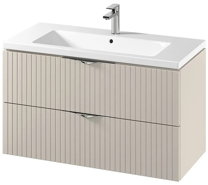 Cersanit Tirso, závěsná umyvadlová skříňka 994x447x572 mm + keramické umyvadlo, béžová matná, S801-548