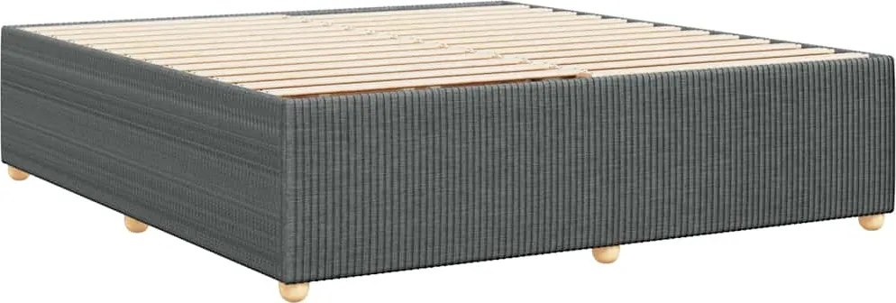 Rám postele bez matrace tmavě šedý 200 x 200 cm textil 3284964
