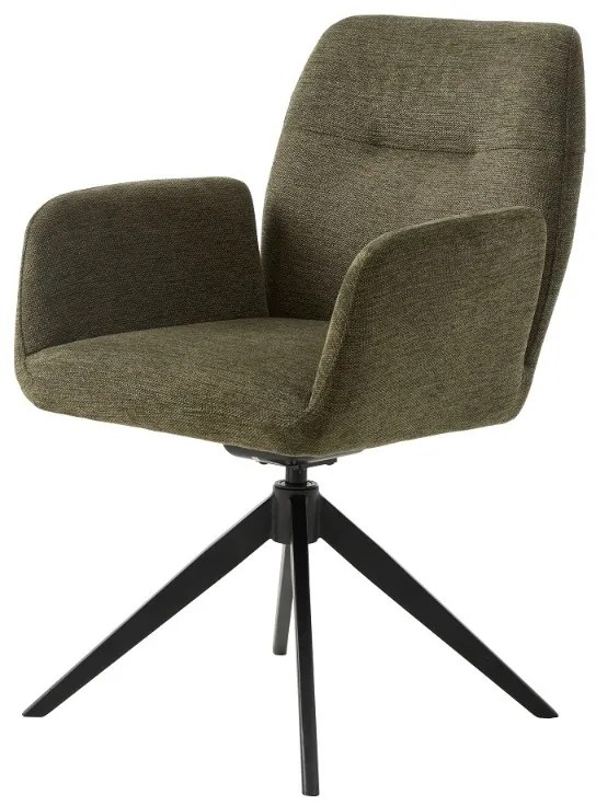 Designová otočná židle Talaith olivová zelená