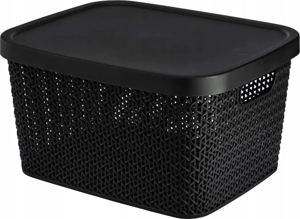 Multifunkční koš s víkem, úložný box s víkem 5,5l ALTOM - černý