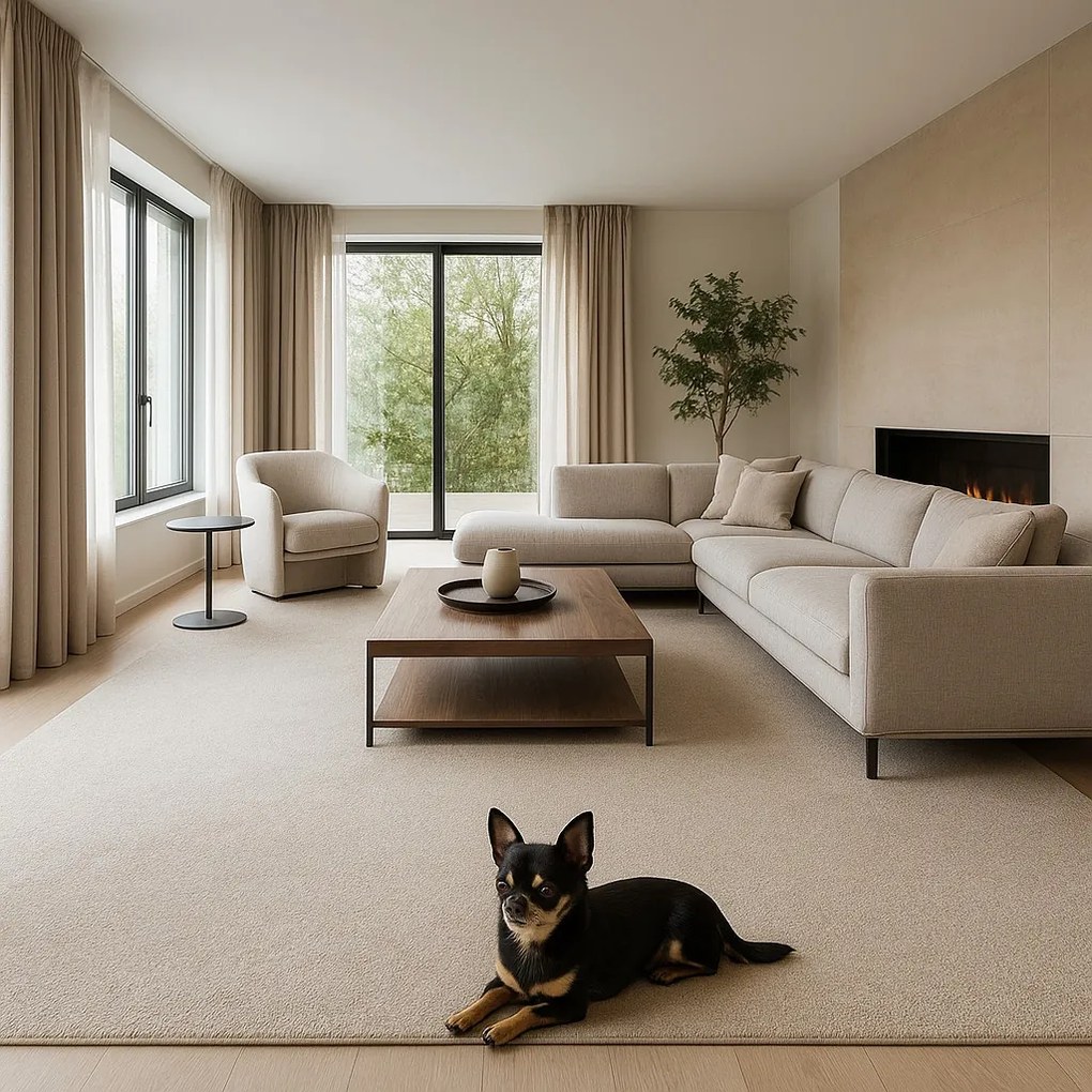 Condor Carpets, Metrážový koberec Sicily 172, na míru, šíře 4m, béžová, filc, ložnice