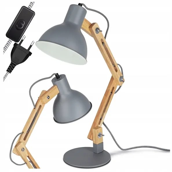Stolní lampa 1xE27/40W/230V šedá