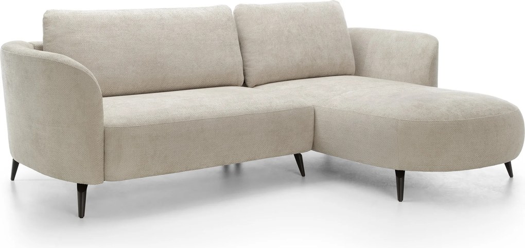 Rozkládací sedací souprava do L ANCONA, 260 cm, s úložným prostorem Roh pohovky: Levý roh, Barva látky: Šedá (Flow 17)