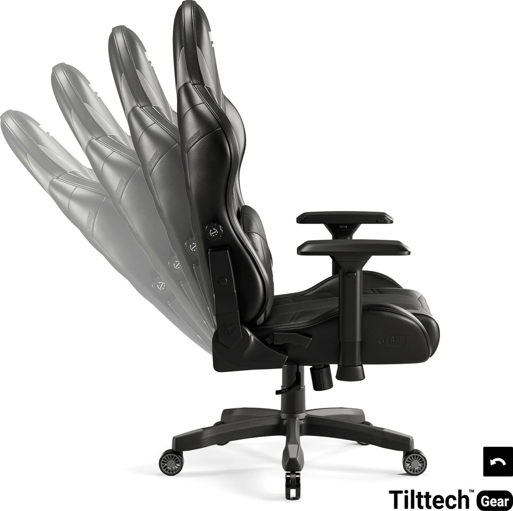 Herní židle z ekokůže King Size, černý-šedý: Diablo X-Ray 2.0