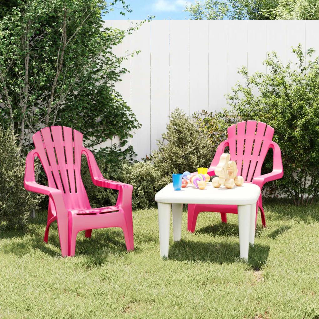 vidaXL Zahradní židle 2 ks pro děti 37x34x44 cm PP vzhled dřeva [364738] Barva: Modrá