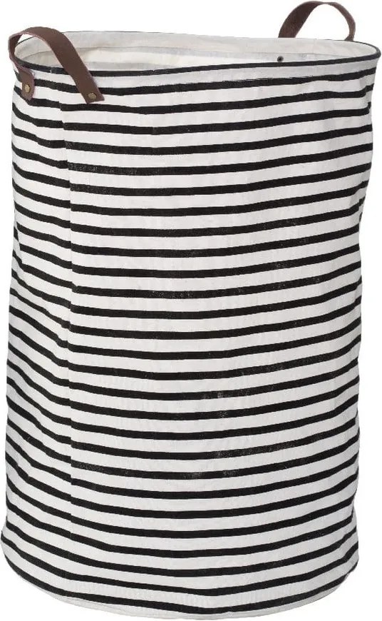 Černo-bílý pruhovaný koš na prádlo Premier Housewares Stripe, 69 l