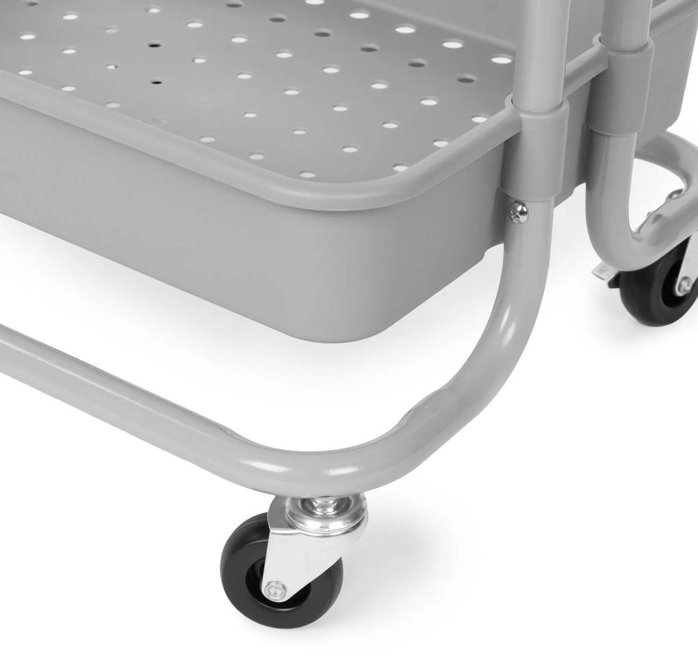 Koupelnový vozík s kolečky Compactor Grena, 3 police, 43 x 34,8 x 75 cm, šedý