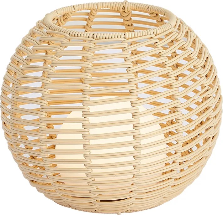 Venkovní stolní lampa béžová 25 cm vč. LED dobíjecí s USB-C IP44 - Oli