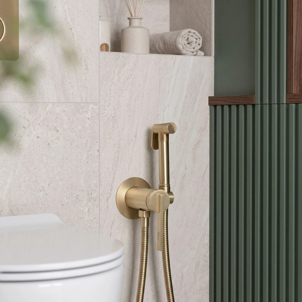 Rea, Podomítková bidetová baterie Rea Grace Brush Gold, REA-B4502