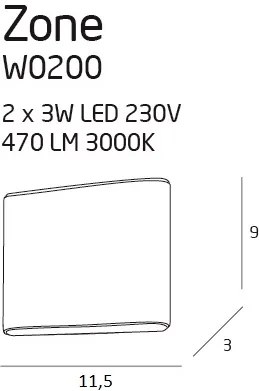 Nástěnné LED osvětlení MAXlight ZONE W0200