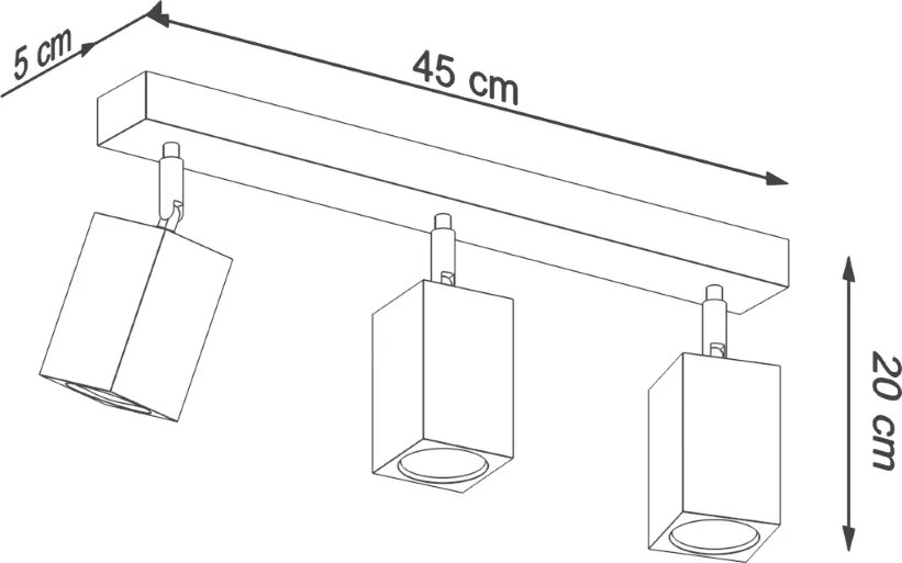 Sollux Lighting Stropní svítidlo KEKE 3 dub