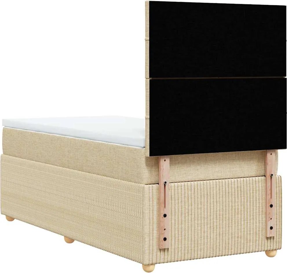 Box spring postel s matrací krémová 80 x 200 cm textil 3291888