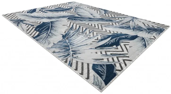 Dywany Łuszczów, Kusový koberec Botanic 65242 Feathers grey – na ven i na doma, 157x220, modrá, chodba / předsíň