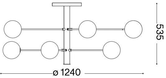 Ideal Lux - LED Lustr na tyči COSMOPOLITAN 10xG9/3W/230V pr. 124 cm černá