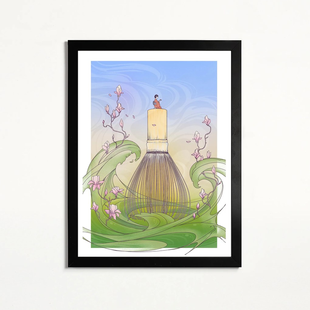 Katarina Kratochvílová | Matcha Rám: Černý, Velikost: 60 x 40 cm