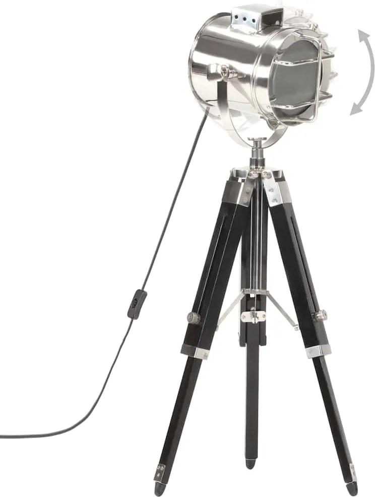 Stojací lampa na stativu černá masivní mangovníkové dřevo 69 cm 286108