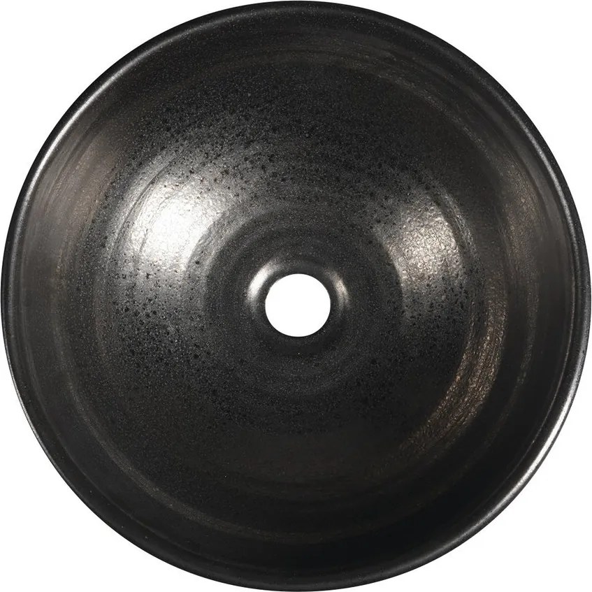 Sapho Sapho, ATTILA keramické umyvadlo, průměr 43cm, metalická měď, DK010