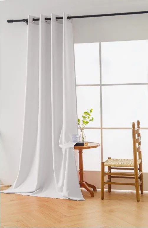 Bílý závěs OXFORD LIGHT 140x270 cm Zavěšení: Řasící páska