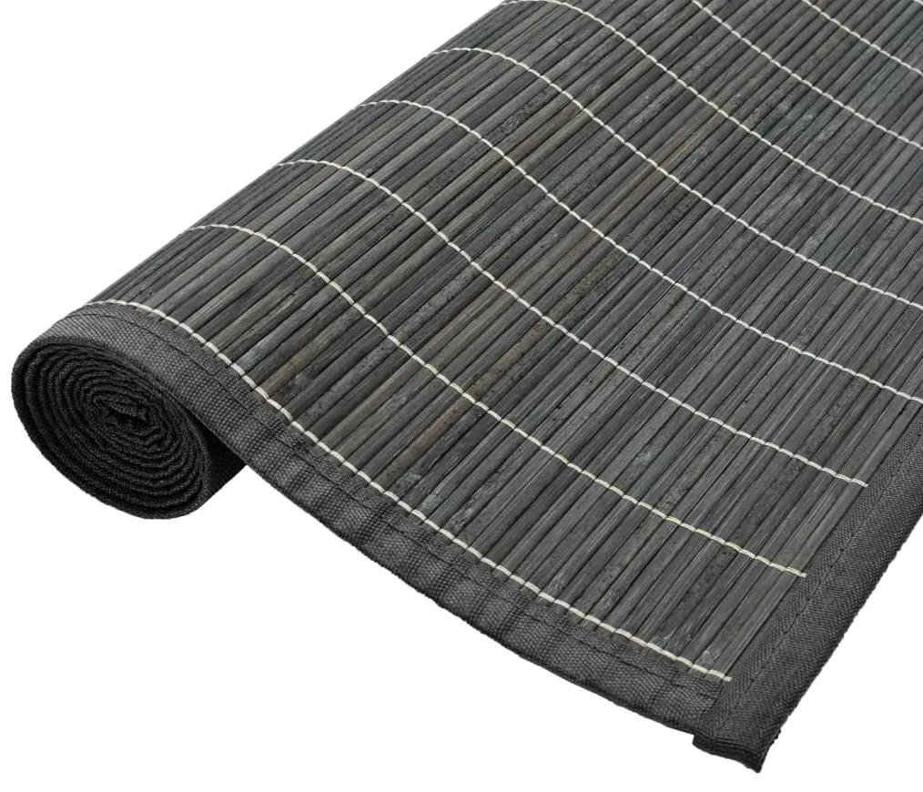 245843 vidaXL Bambusový koberec 100 x 160 cm šedý