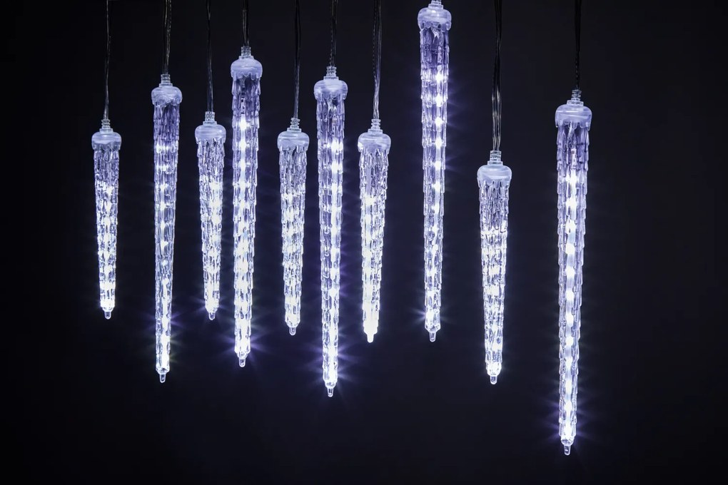 Livarno® Světelný LED řetěz s rampouchy, 148 LED (studená bílá)