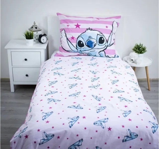 Jerry Fabrics Povlečení Lilo a Stitch Pink Stars 140x200, 70x90 cm