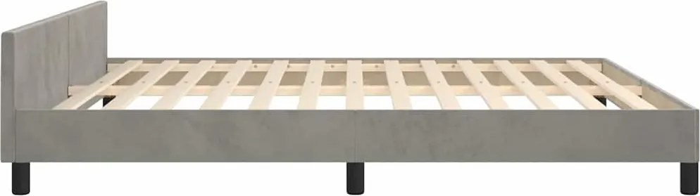 Rám postele bez matrace světle šedý 160 x 200 cm samet 3125641