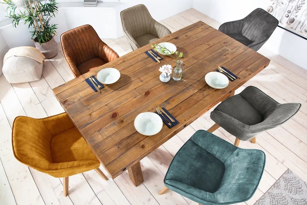 Designová otočná židle Gaura šampaňský samet