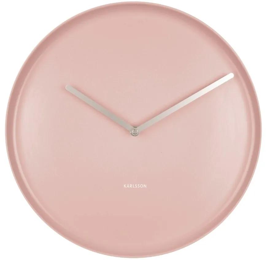 Time for home Růžové kulaté nástěnné hodiny Ola 35 cm