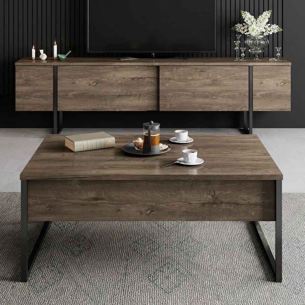 Konferenční stolek Luxe Walnut and Black