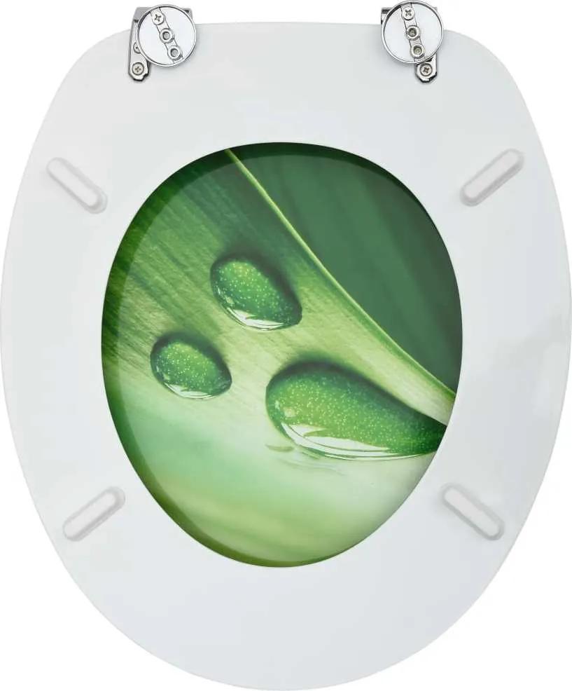 vidaXL WC sedátka s víky 2 ks MDF motiv zelené vodní kapky [3056407]