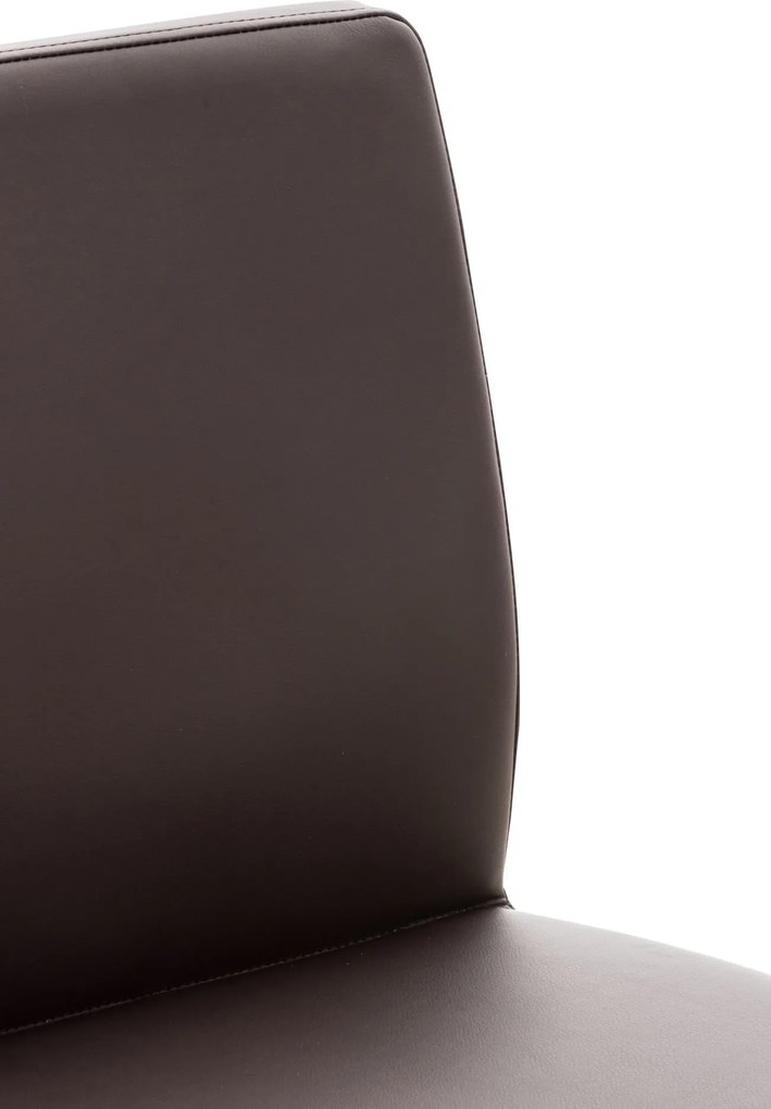 Sada 2 barových židlí Cadiz umělá kůže černá konstrukce – hnědá