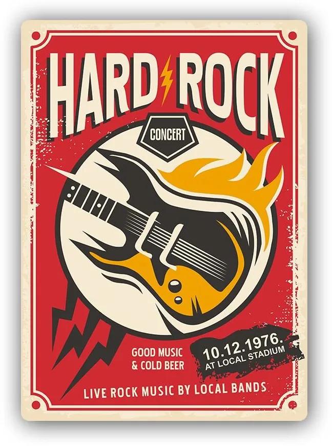 CARO Kovový obraz - Retro - Hard Rock Guitar 40x60 cm
